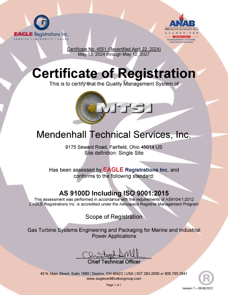 Certifications and Quality Policy – Mendenhall Technical Services